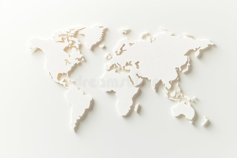 Stylized Outline of a World Map is Formed by Subtle Data Lines Against ...