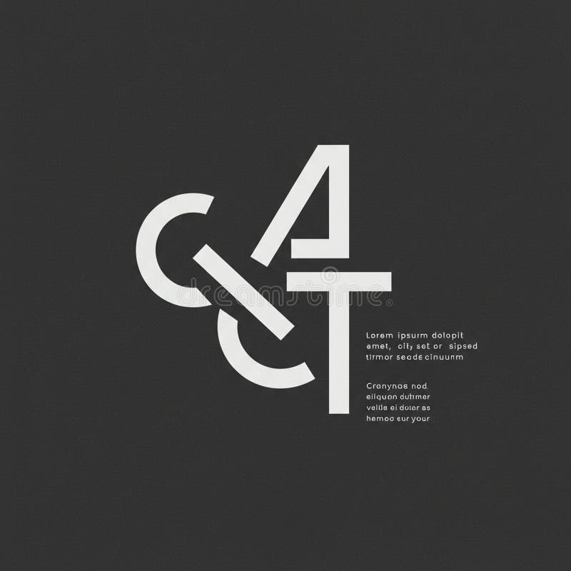 Stylized, Overlapping Letters "C", "a", "T" Form a Logo Design on a ...