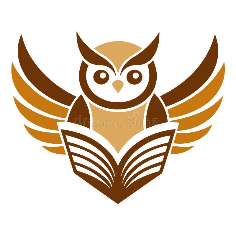 Elegant Owl Book Logo Symbolizes Wisdom, Education, and Knowledge in ...