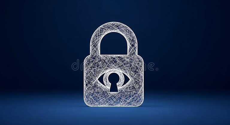 Stylized Padlock with Eye Shape Design Stock Illustration ...