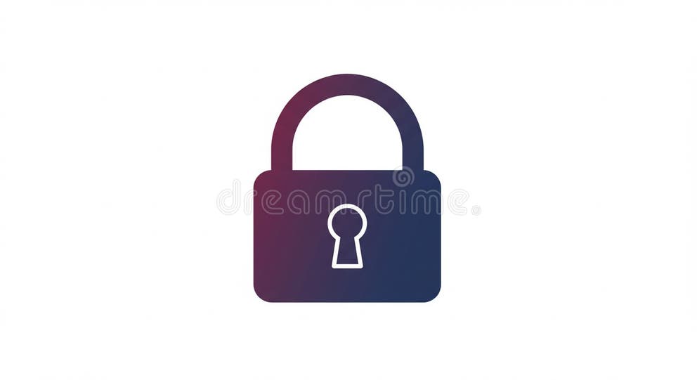 A Stylized Padlock Icon Features a Combination of Purple and Blue ...