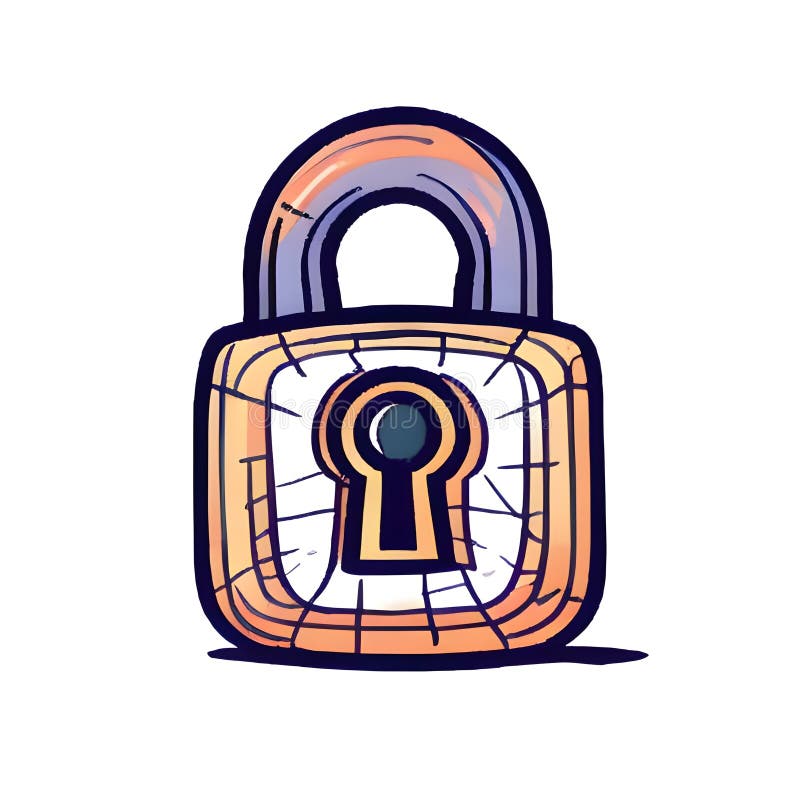 Stylized Padlock Illustration Stock Illustration - Illustration of ...