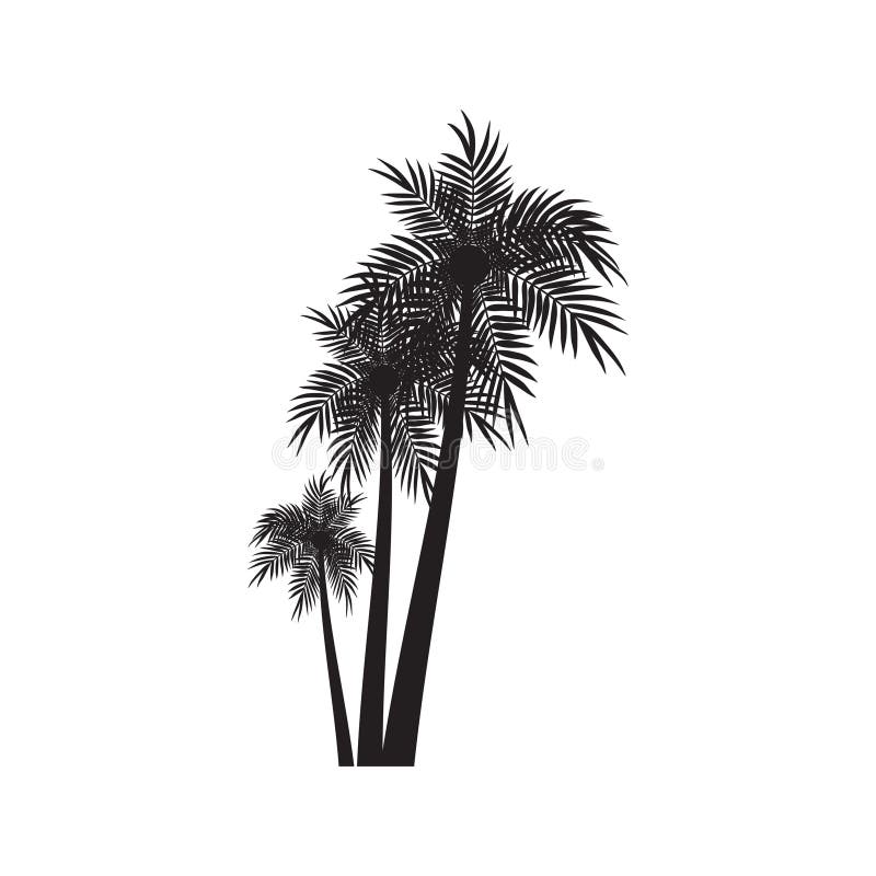 Stylized Palm Tree Logo and Vector Stock Vector - Illustration of ...