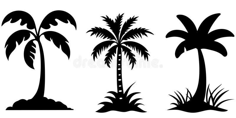 Stylized Palm Tree Vector Designs Suitable for Tropical Themes and ...