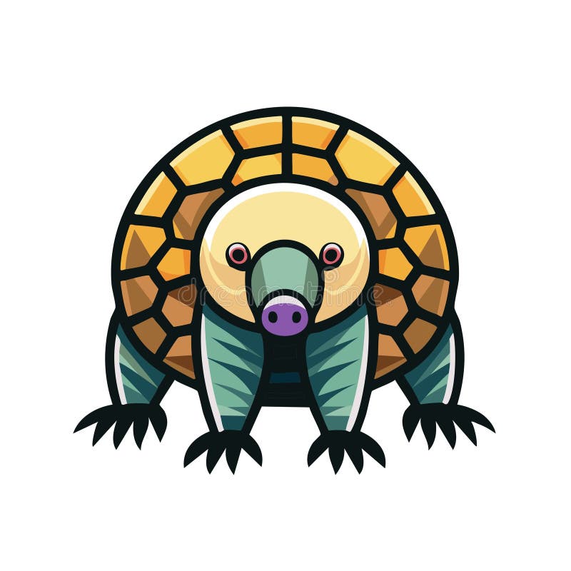 Stylized Pangolin Logo with Geometric Scales Modern Vector Illustration ...