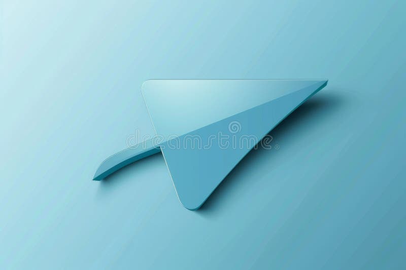Stylized Paper Plane Design with Smooth, Minimalist Curves on a Soft ...