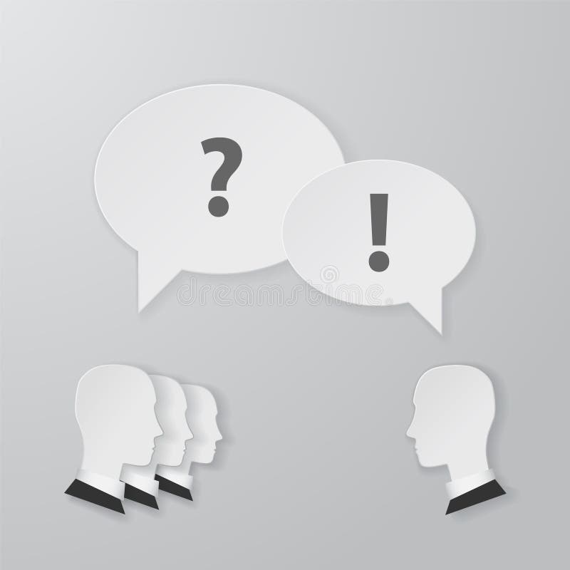 Stylized Paper Style Question and Answer Illustration Stock ...