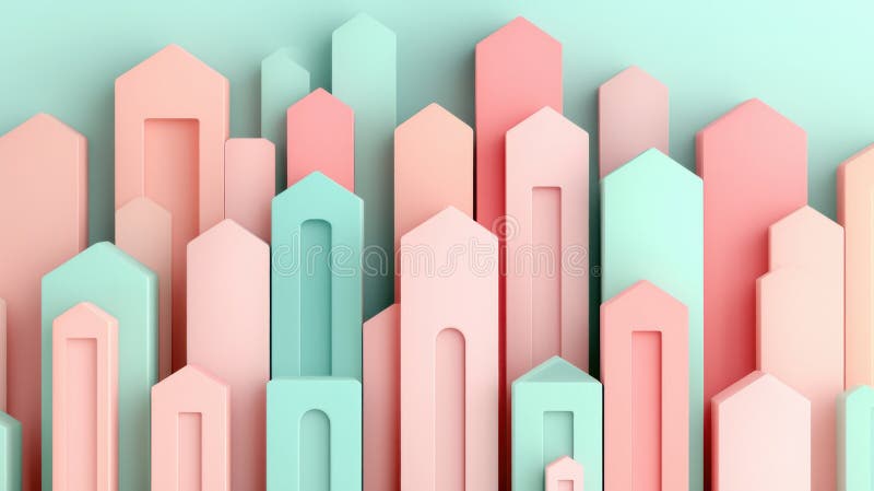 Stylized Pastel Buildings Create a Harmonious and Modern Urban ...