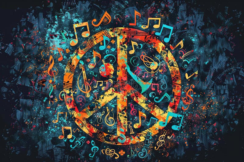 Peace Sign Music Notes Stock Illustrations – 101 Peace Sign Music Notes ...