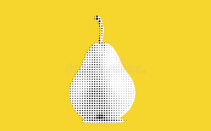 Stylized Pear Illustration on Yellow Background Stock Vector ...