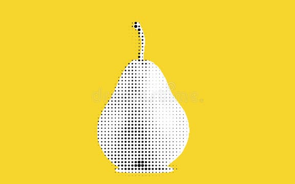 Stylized Pear Illustration on Yellow Background Stock Vector ...
