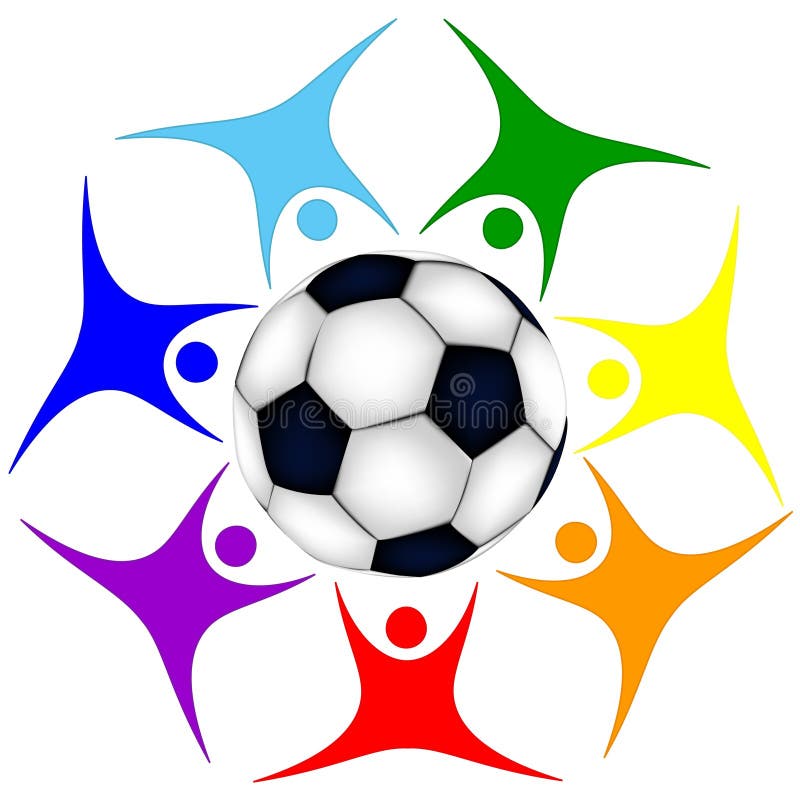 Stylized people and ball stock vector. Illustration of activity - 9833166