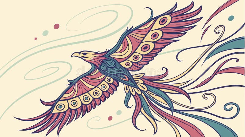 Stylized Phoenix Bird Mythical Creature Vector Art, Vector Design ...