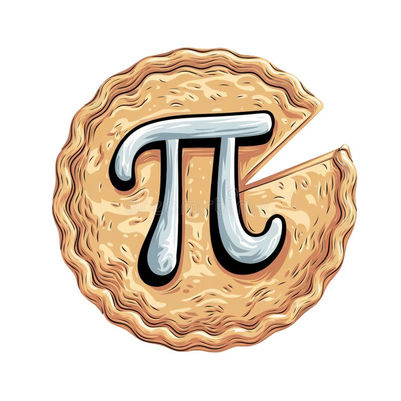 A Stylized Pi Symbol is Creatively Integrated into a Pie with a Wedge ...