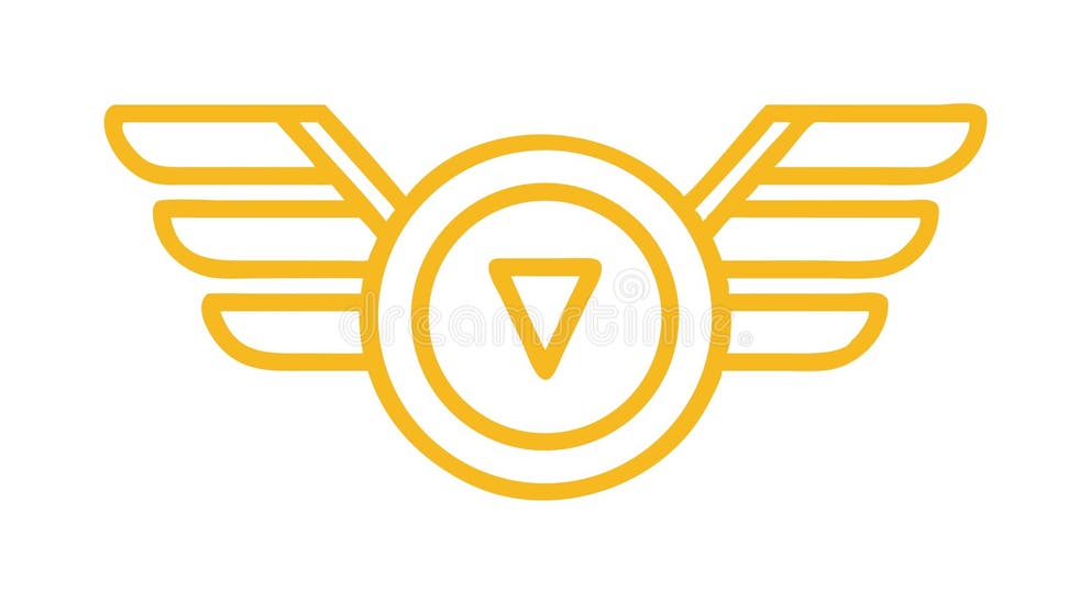 Stylized Pilot Wings Icon in Flat Design Style, Aviation Graphic ...