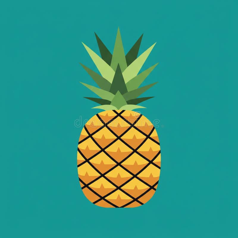 Stylized Pineapple Illustration with a Geometric Design. the Fruit is ...