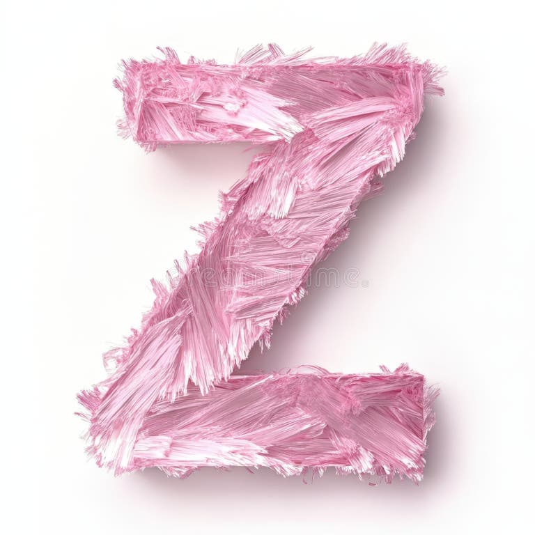 A Stylized Pink Letter "Z" with a Textured, Fluffy Appearance Stock ...