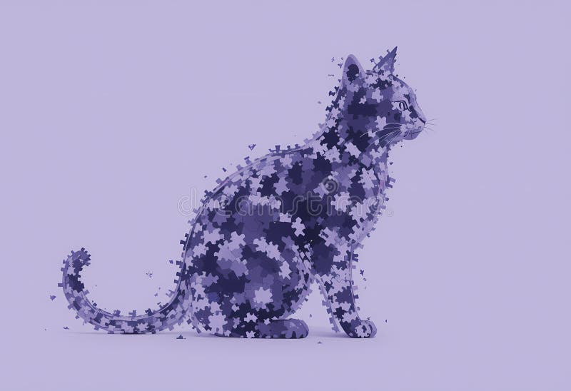 Stylized Pixel Art Cat Illustration Stock Illustration - Illustration ...
