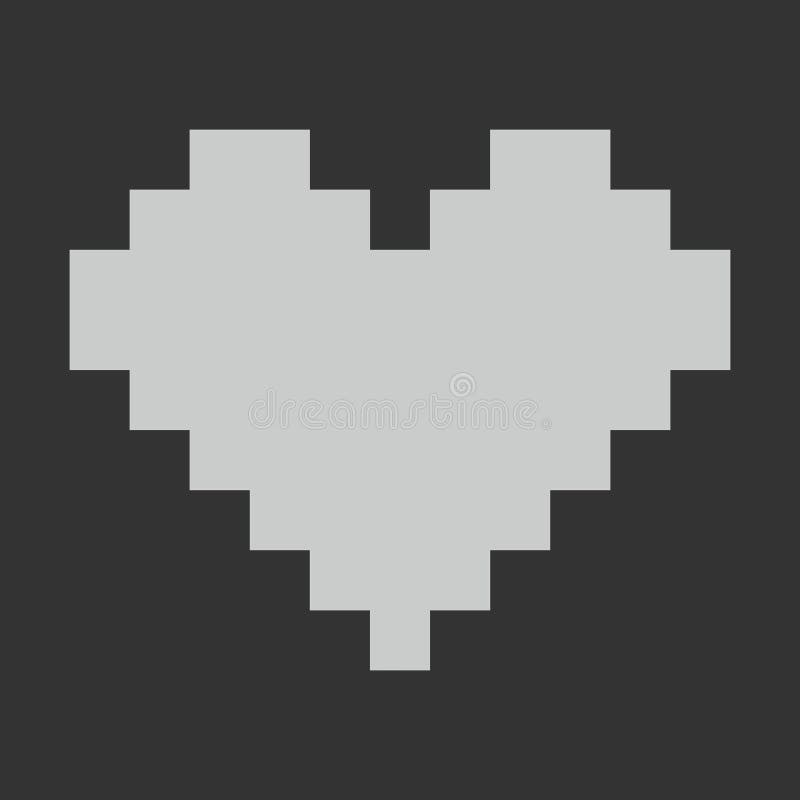 Stylized Pixel Monochrome Heart Shape in Minimalism. White or Black Day ...