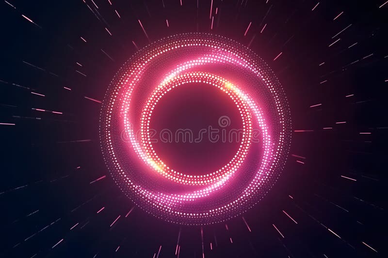 Stylized Pixel Mosaic Technology Glowing Swirl Light Effect. Magic ...