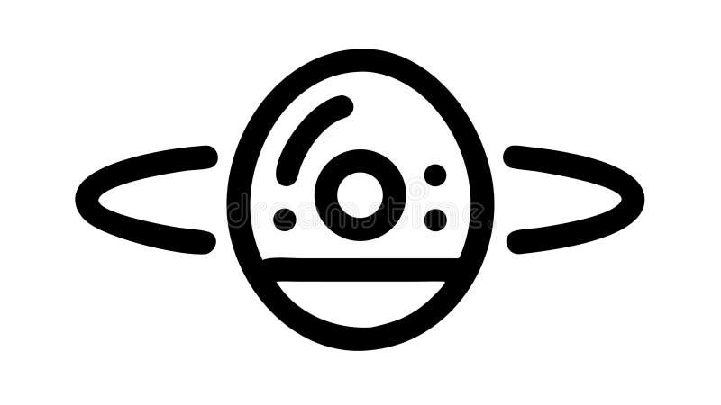 Stylized Planet with Geometric Core and Rings Outline, Vector Design ...