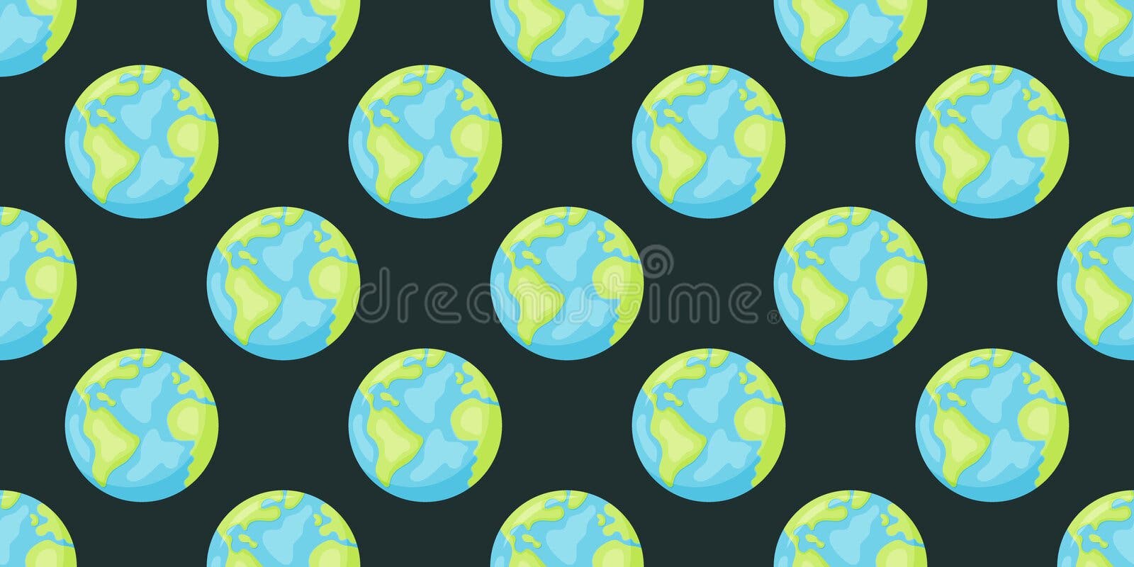Stylized Planets Earth Abstract Seamless Space Pattern Background ...