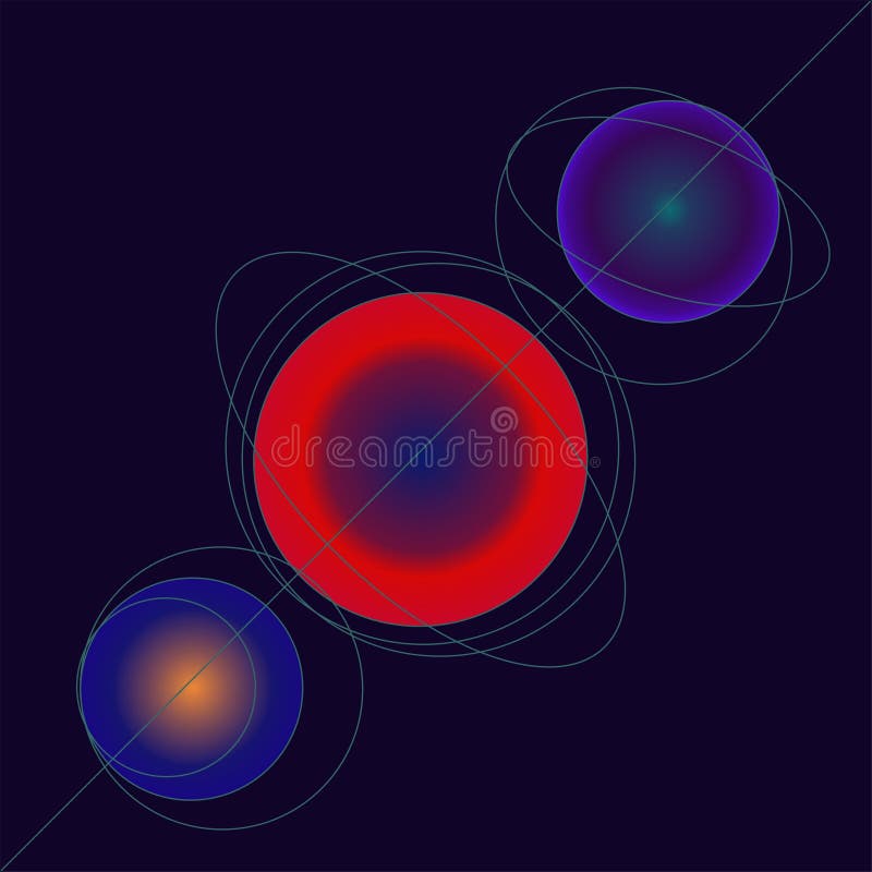 Stylized Planets with Orbits and Axis Stock Vector - Illustration of ...