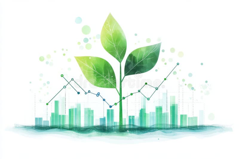Data Growth Plant Visualization Stock Illustration - Illustration of ...
