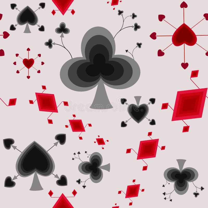 Stylized Playing Cards Seamless Pattern Stock Vector - Illustration of ...