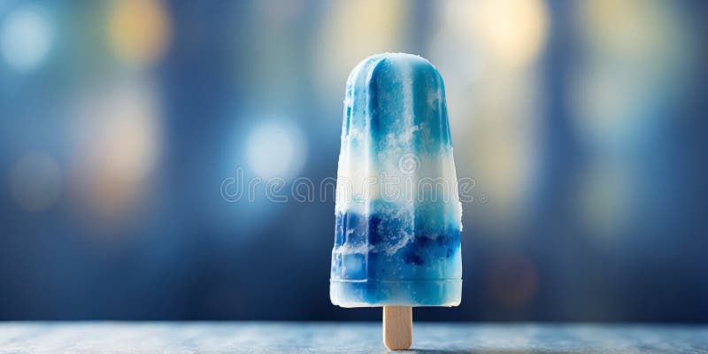 A Stylized Popsicle with Layered Shades of Blue and White. Stock Photo ...