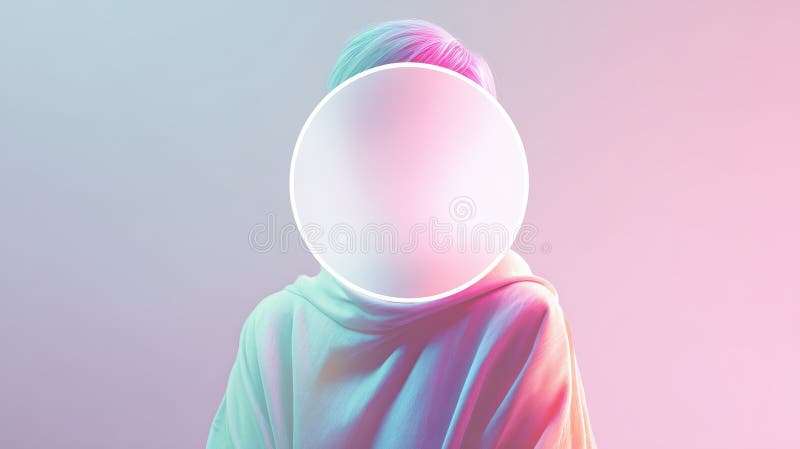 Stylized Portrait with Abstract Background Featuring Vibrant Gradient ...