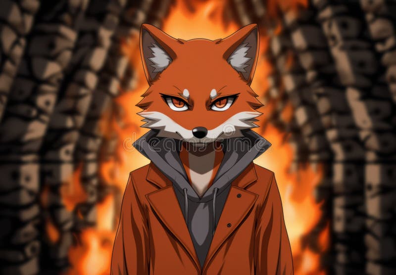 Stylized Portrait of an Anthropomorphic Fox in a Suit Stock ...