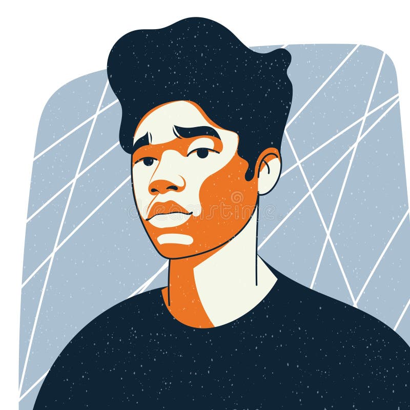 Stylized Portrait of a Man. Vector Illustration Stock Vector ...