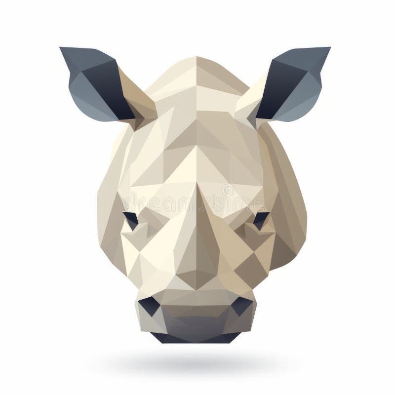 Bold Graphic Rhino Head with Organic Forms and Muted Tones Stock ...