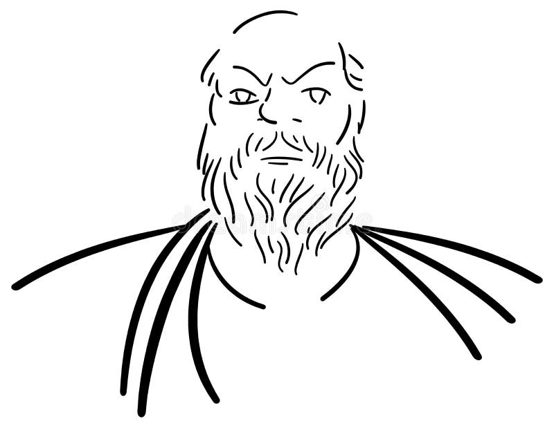 Stylized Portrait of Socrates Isolated Stock Vector - Illustration of ...