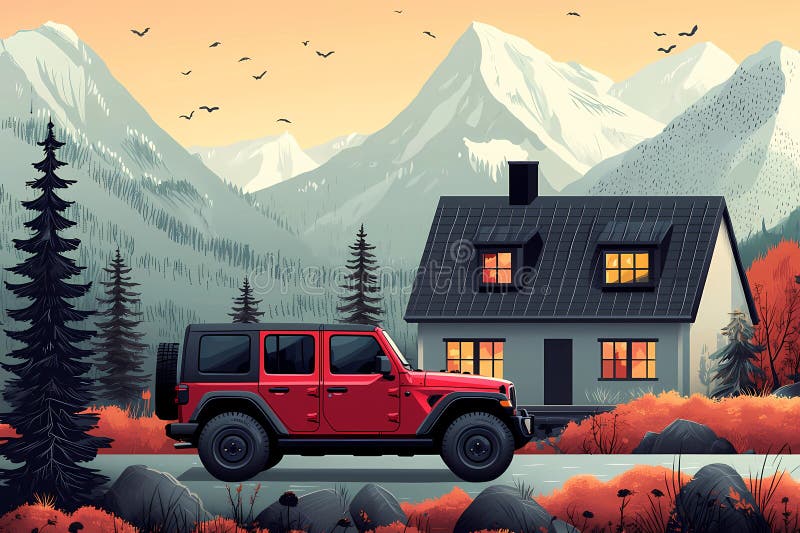 Stylized Poster about Beautiful Life in Nature Stock Illustration ...