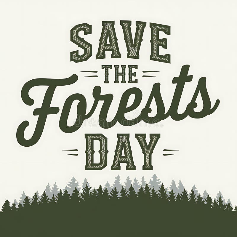 Save the Forests Day Poster Design Featuring Trees Stock Photo - Image ...