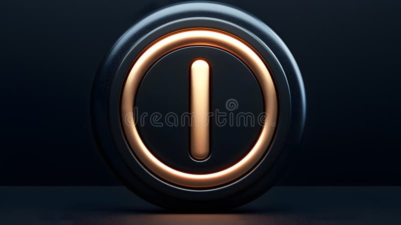 Stylized Power Button with Glowing Accents Stock Photo - Image of ...