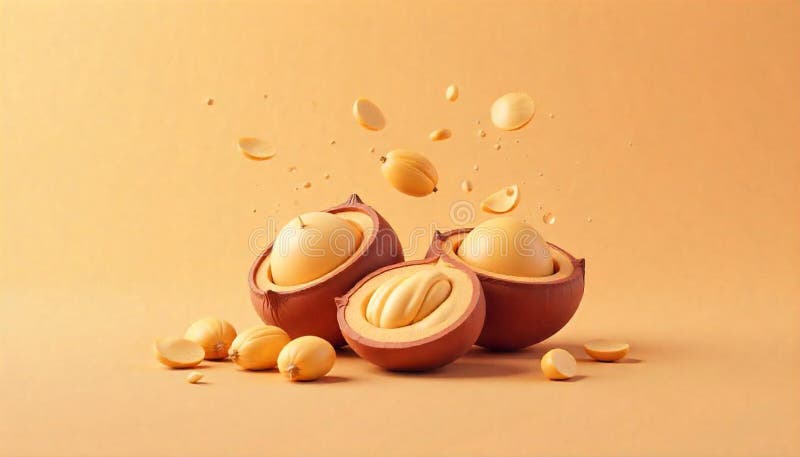 Stylized Presentation of a Seed Kernels with Falling Pieces Stock ...