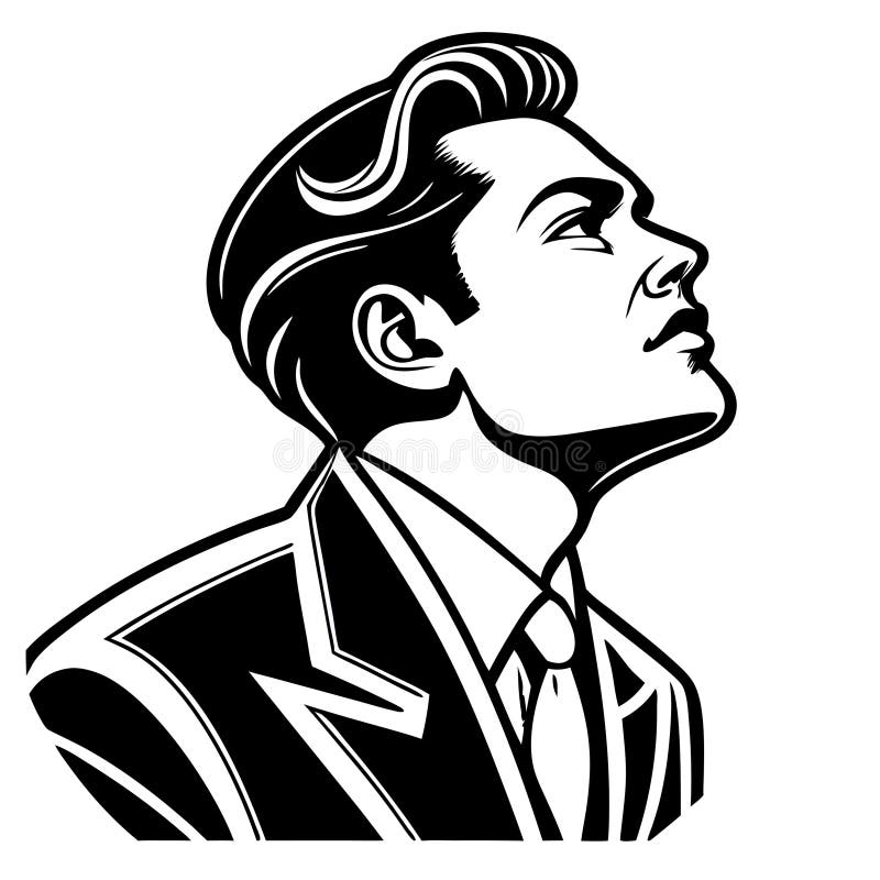 Stylized Profile of a Confident Man in Formal Attire Ideal for Modern ...