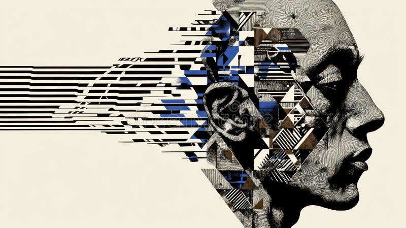 Abstract Profile Portrait: Geometric Deconstruction of a Human Head ...