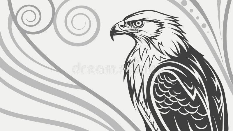 Stylized Profile Illustration of an Eagle or Hawk Head Vector Design ...