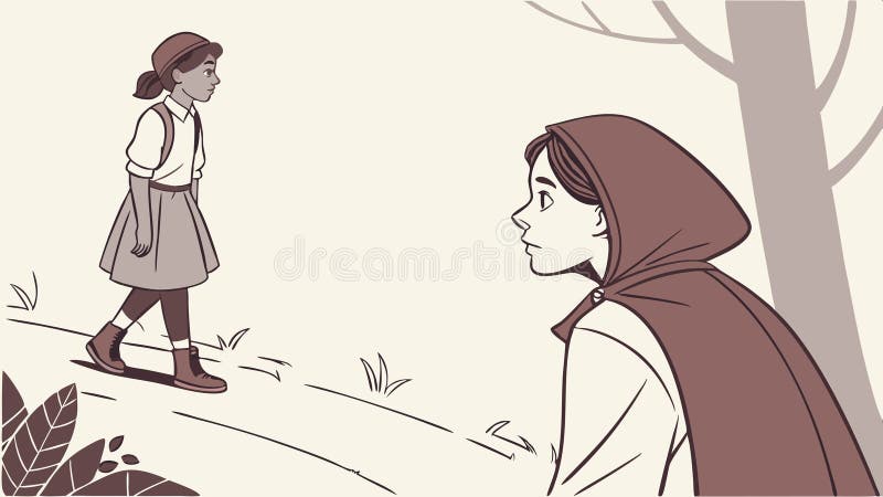 Stylized Profile Portraits of People in a Landscape Vector Design ...