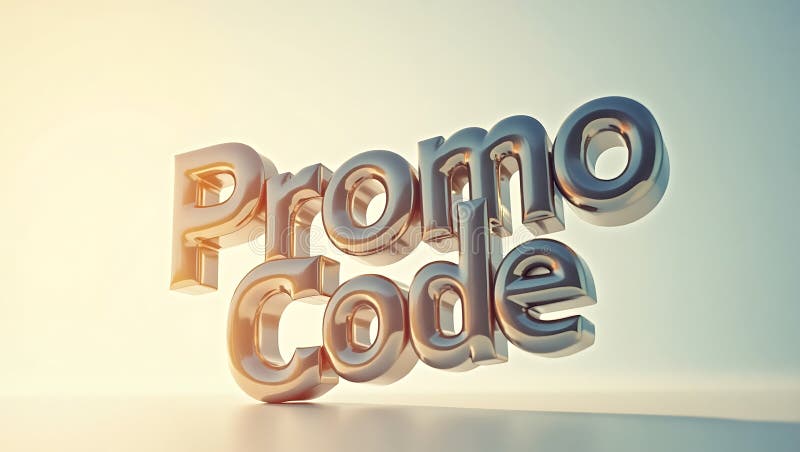 Stylized Promotional Communication Featuring a Metallic Promo Code ...
