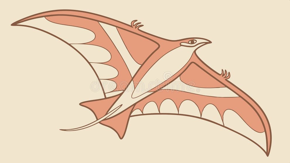 Stylized Pterodactyl Illustration in Flight Vector Design Generative AI ...