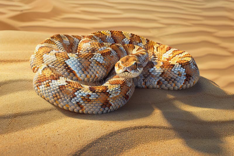 Puff Adder in the Desert Sand, Africa, AI Generated Stock Illustration ...