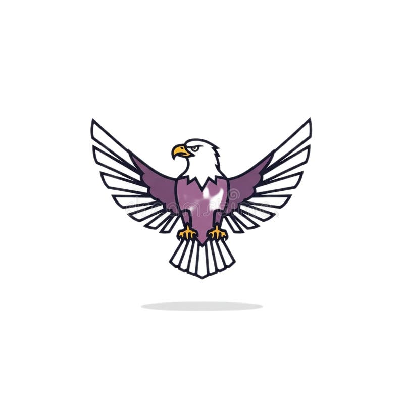 Stylized Purple Eagle with Spread Wings Logo Design Stock Image ...