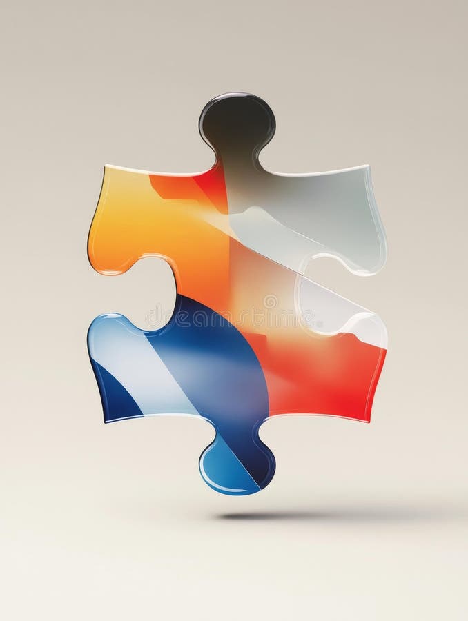 Stylized Puzzle Piece Design Vibrant Colors Abstract Puzzle Piece ...