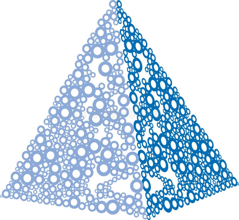 Stylized Pyramid in Blue Color, Logo, Isolated Object on a White ...