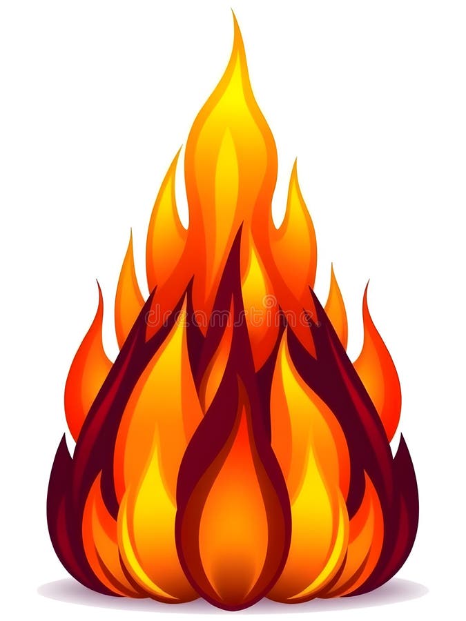 Stylized Pyramidal Flame Vector with Layered Gradient and Glowing ...